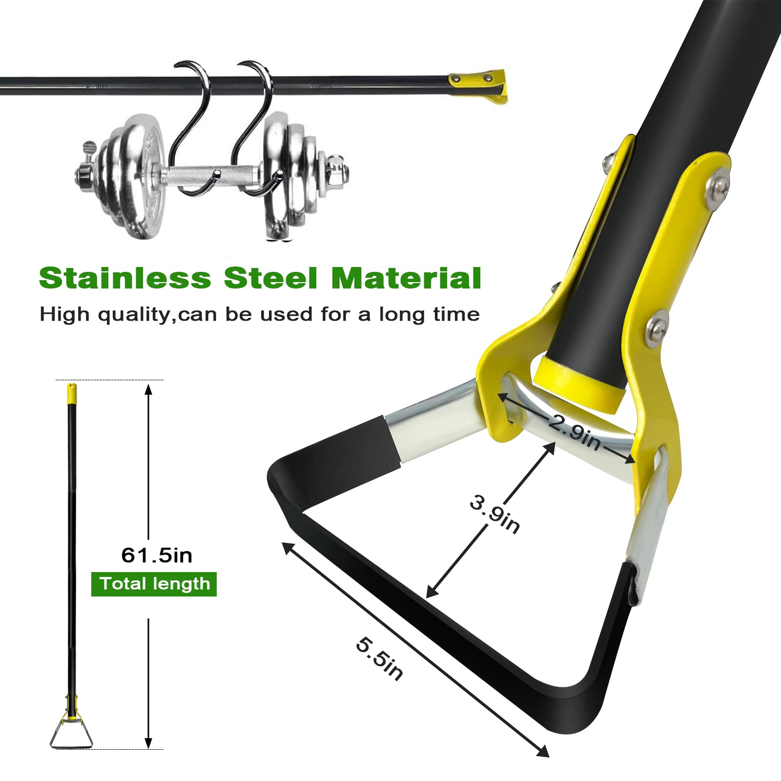 VERNILLA Adjustable Hula Hoe Garden Tool 5.25FT Long Handle Action Hoe Weeding Loop Stirrup Hoe for Weeding and Loosening Soil