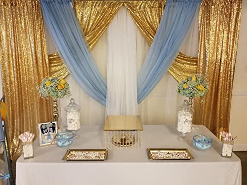 2Pcs 3Ft x 8Ft Gold Sequin Backdrop Curtain, Glitter Photography Background, Sequence Xmas Thanksgiving Backdrop for Wedding Party Holiday Festival Decorā¦
