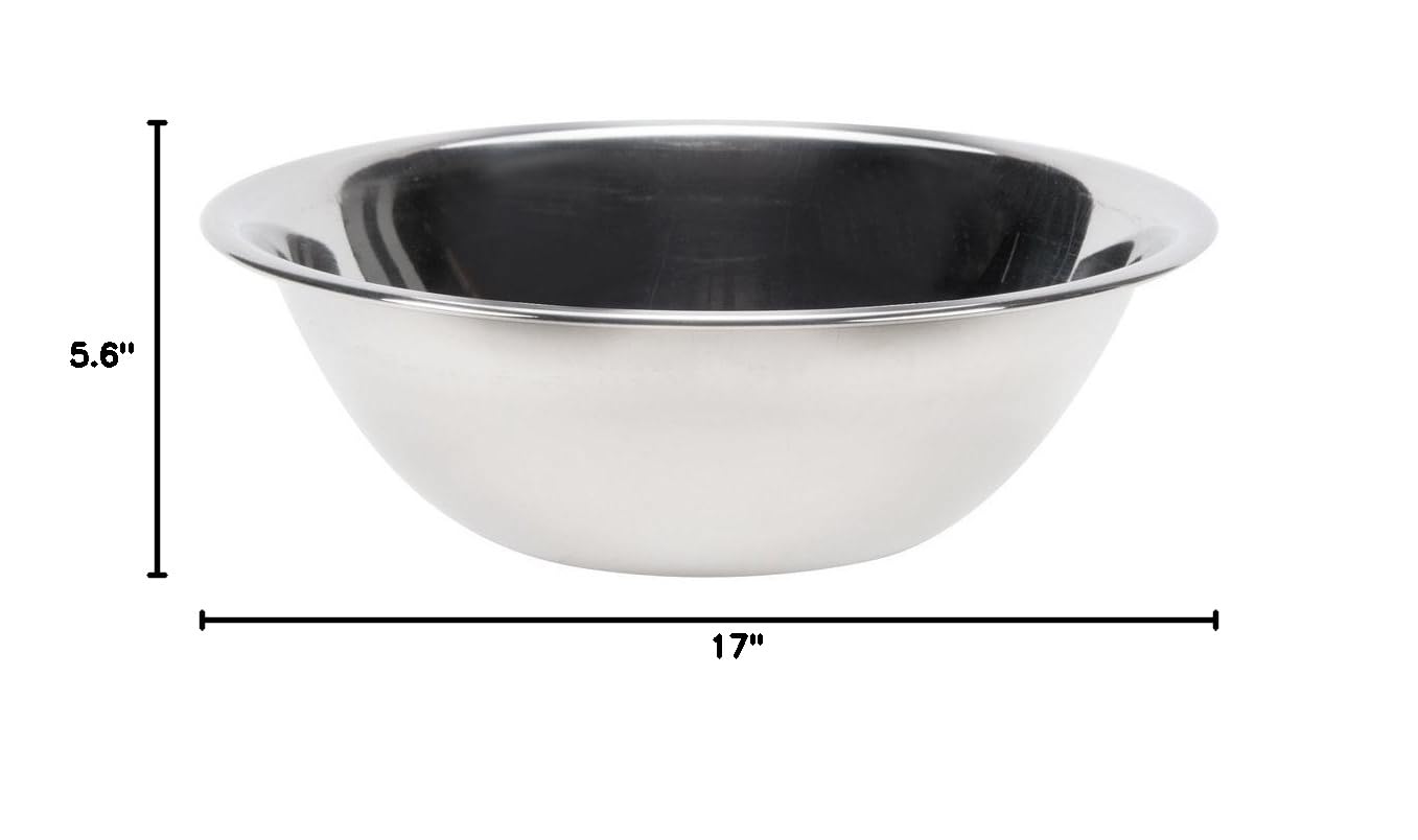 Vollrath 47946 Bright Mirror Finish S/S Economy 16 Quart Mixing Bowl, Stainless
