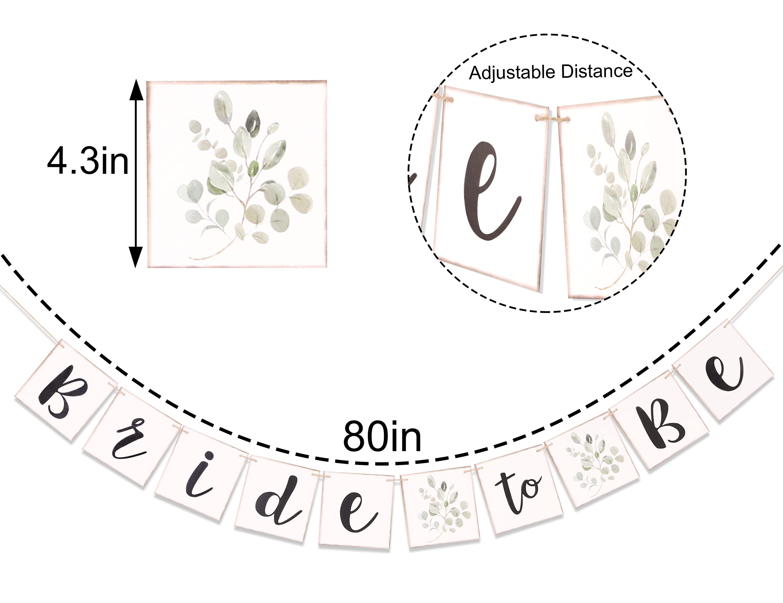 Greenery Bridal Shower Banner - Greenery Shower Decorations, Bride to Be Shower Banner, Herbal Bridal Shower Banner, Bridal Shower Decor,Best Bridal Wedding Supplies