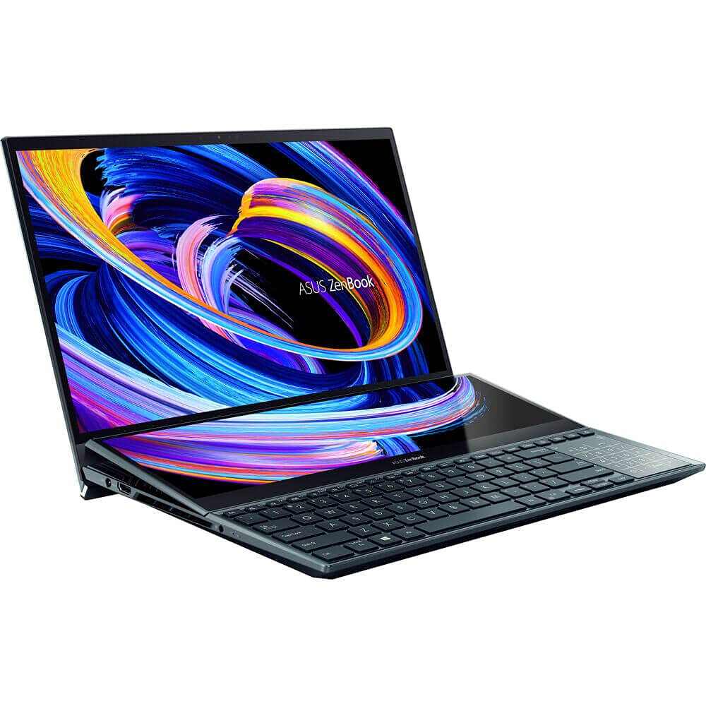 ASUS ZenBook Pro Duo 15 OLED UX582 Laptop, 15.6β OLED 4K UHD Touch Display, Intel Core i9-10980HK, 32GB RAM, 1TB SSD, GeForce RTX 3070, ScreenPad Plus, Windows 10 Pro, Celestial Blue, UX582LR-XS94T