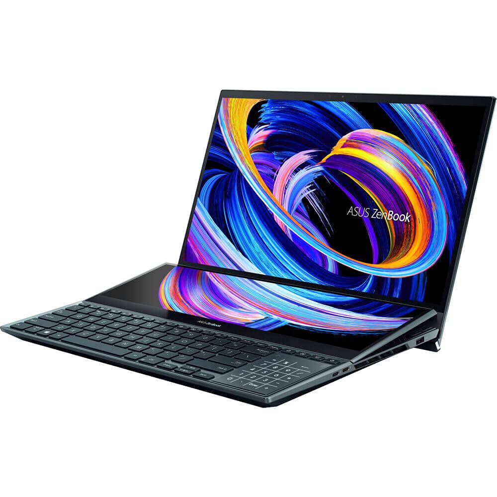 ASUS ZenBook Pro Duo 15 OLED UX582 Laptop, 15.6β OLED 4K UHD Touch Display, Intel Core i9-10980HK, 32GB RAM, 1TB SSD, GeForce RTX 3070, ScreenPad Plus, Windows 10 Pro, Celestial Blue, UX582LR-XS94T