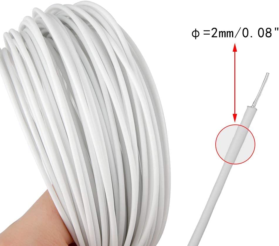 KINGLAKE GARDEN Flexible Soft Wire Ties,2.0 MM 65.6 Feet Twist Garden Ties,Heavy Duty Reusable Plant Twist Ties for Support Plants,Office Organization and Home (White)
