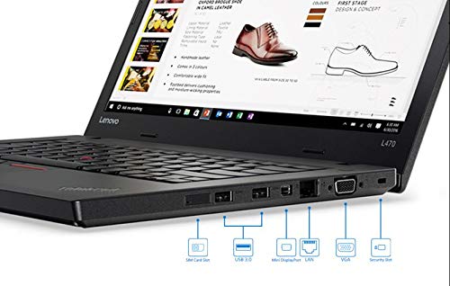 Lenovo ThinkPad L470 Windows 10 Pro - i5-6300U, 256GB SSD, 8GB RAM, 14-inch IPS FHD (1920x1080) Matte Display, Intel HD Graphics 520 (Renewed)