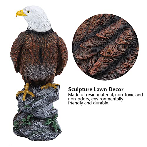 plplaaobo Resin Eagle Statue, Garden Eagle Animal Bird Art Decor Sculpture Outdoor Statue Decor for Pathway Patio Yard and Lawn