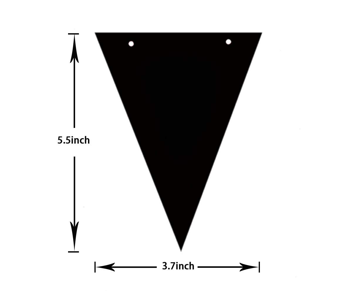 Aimto 20 Feet White Triangle Flag Banner for Party Decorations - 30pcs Flags