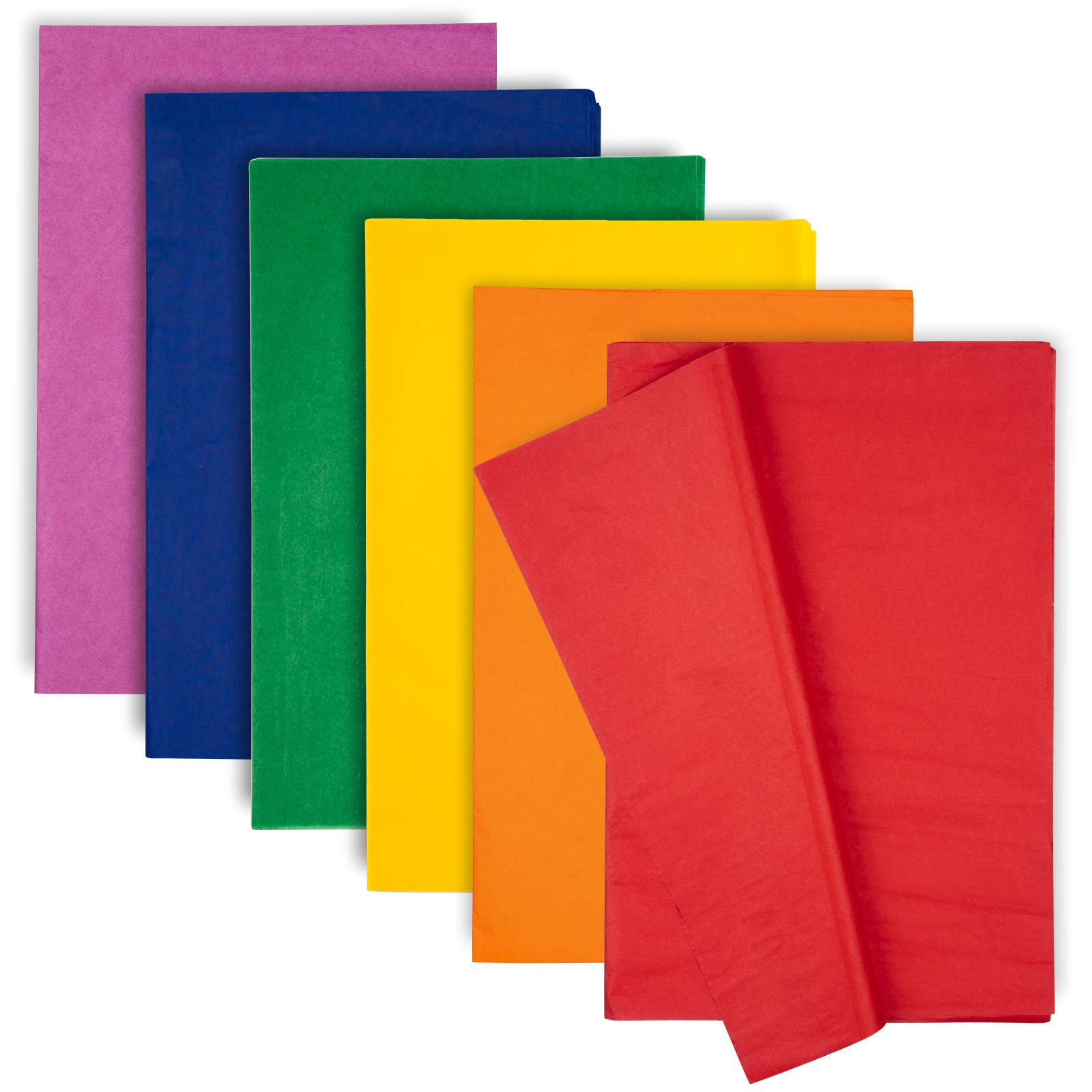 Whaline Multi Coloured Tissue Paper 120 Sheet Rainbow Gift Wrapping Paper 15 x 20 Inch Gift Wrap Tissue Paper Gay Pride Day Art Paper Crafts for Easter DIY Mother's Day Birthday Wedding, 6 Colors