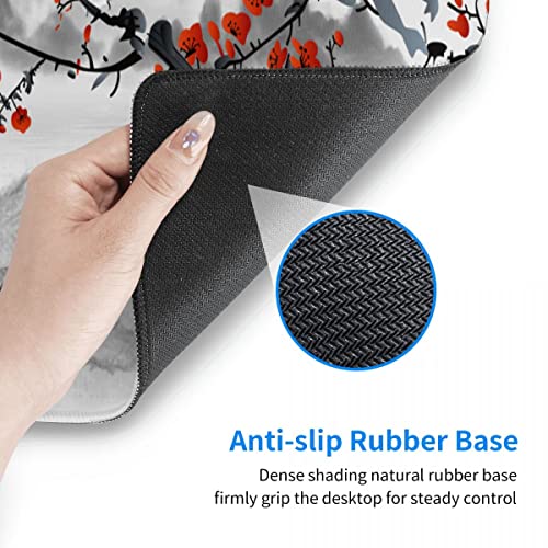 Japanese Sakura Cherry Blossom Mouse Pad XXL Full Desk Mousepad Extended Large Non-Slip Rubber Base Big Keyboard Mat with Stitched Edges for Gaming and Office(31.5 X 11.8 Inch 3mm)