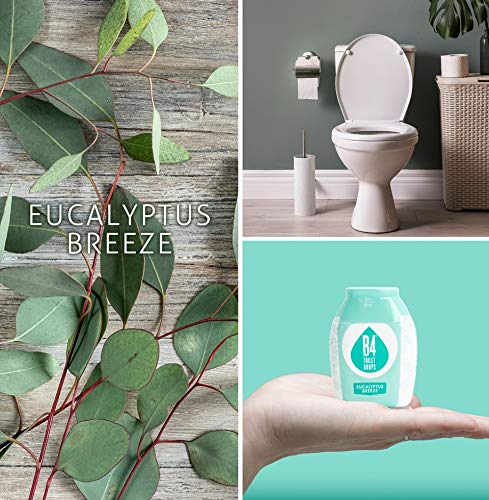 B4 Toilet Drops Toilet and Bathroom Deodorizer Drops, 2 Ounce Bottle (Eucalyptus Breeze)