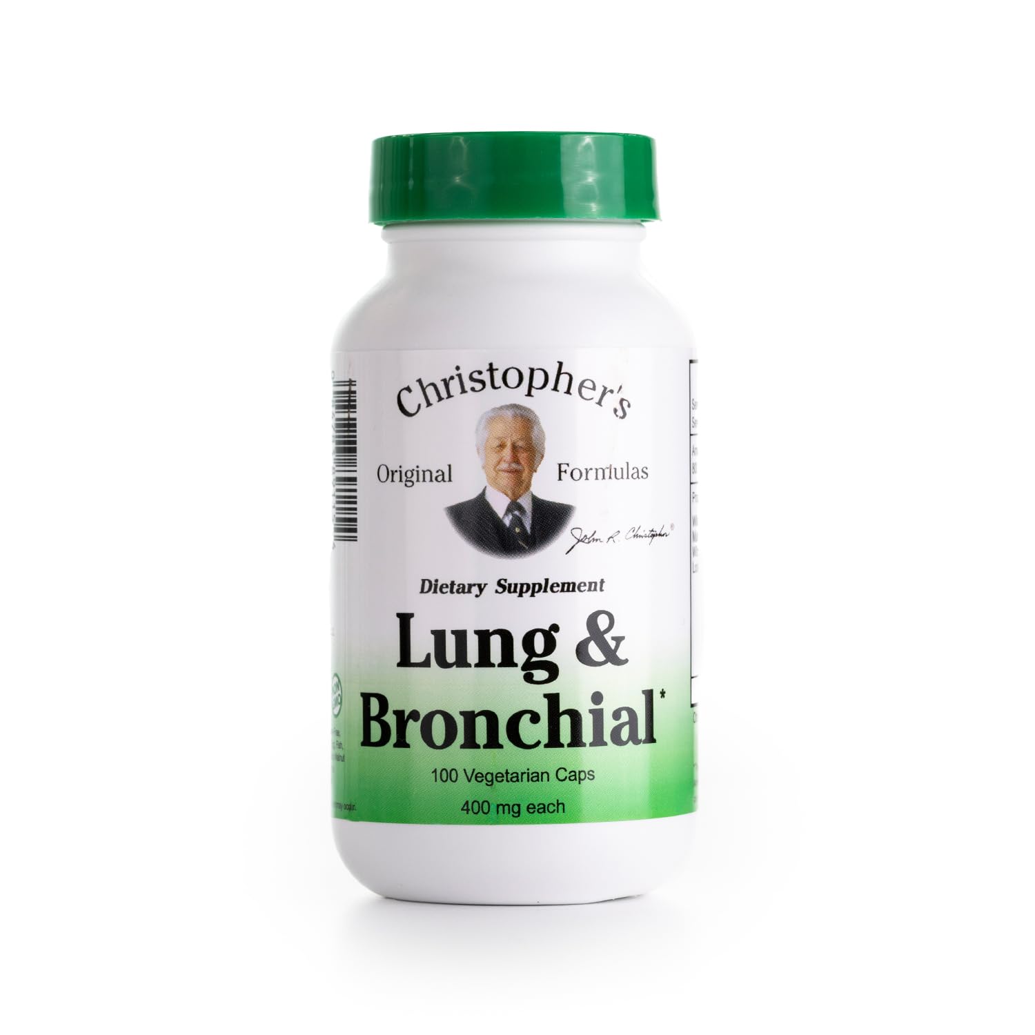 Dr. Christopher's Unisex Lung & Bronchial Formula Vegetarian Capsules 100 Count 400 mg Each