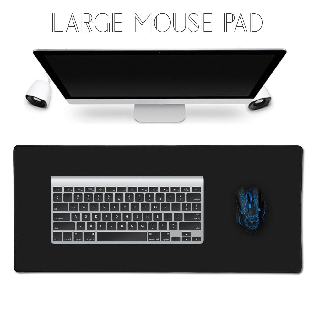 Cmhoo XXL Professional Large Mouse Pad & Computer Game Mouse Mat (35.4x15.7x0.12IN, 90x40 Black)