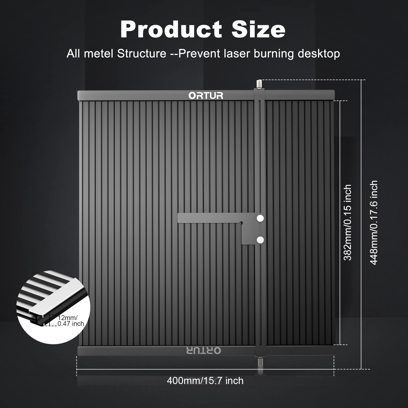 Ortur Laser Engraving Platform, DIY Design Aluminum Working Panel 15.75x17.64x0.47 inch High Strength Steel for Fast Heat Dissipation and Desktop-Protecting, Compatible with Most Laser Cutter
