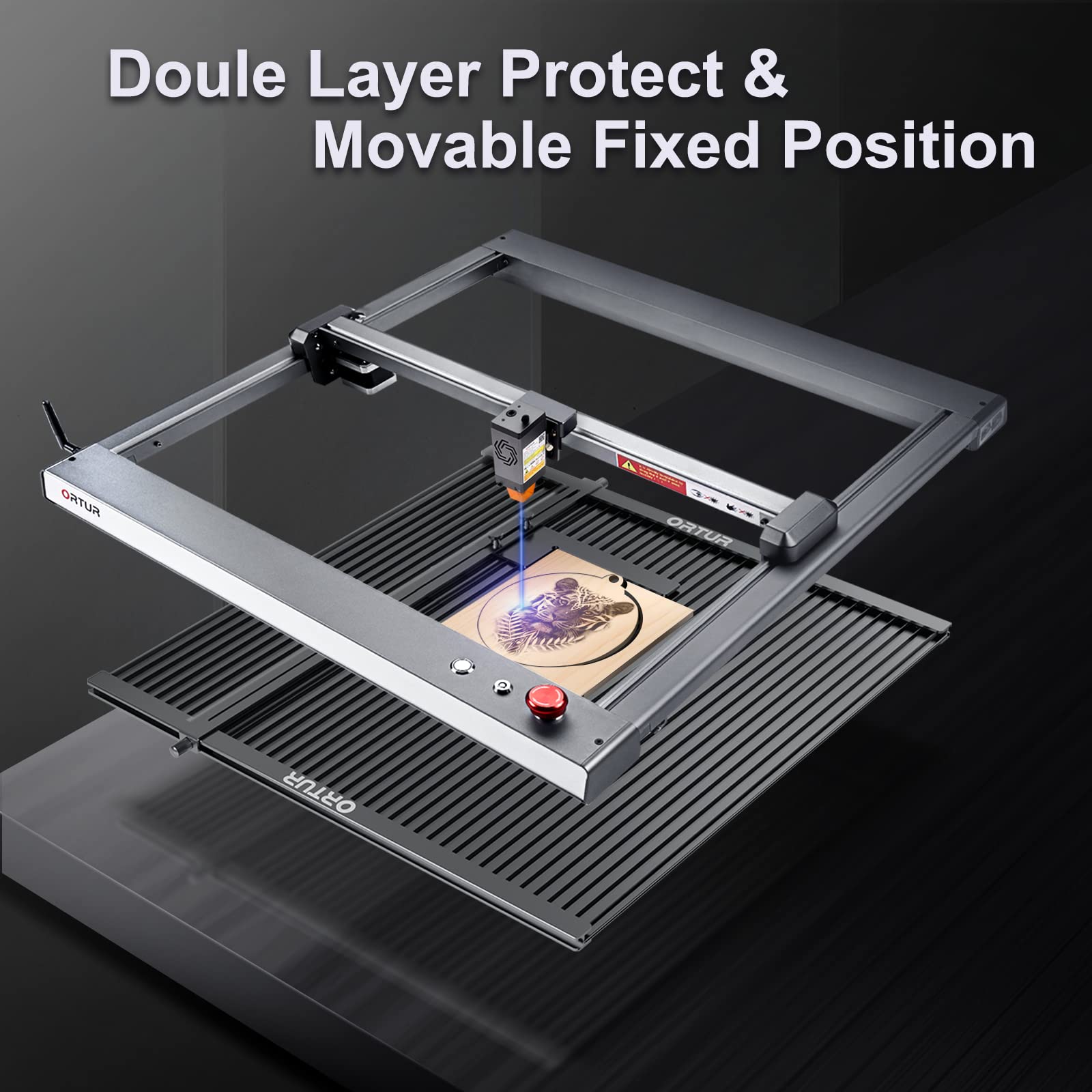 Ortur Laser Engraving Platform, DIY Design Aluminum Working Panel 15.75x17.64x0.47 inch High Strength Steel for Fast Heat Dissipation and Desktop-Protecting, Compatible with Most Laser Cutter