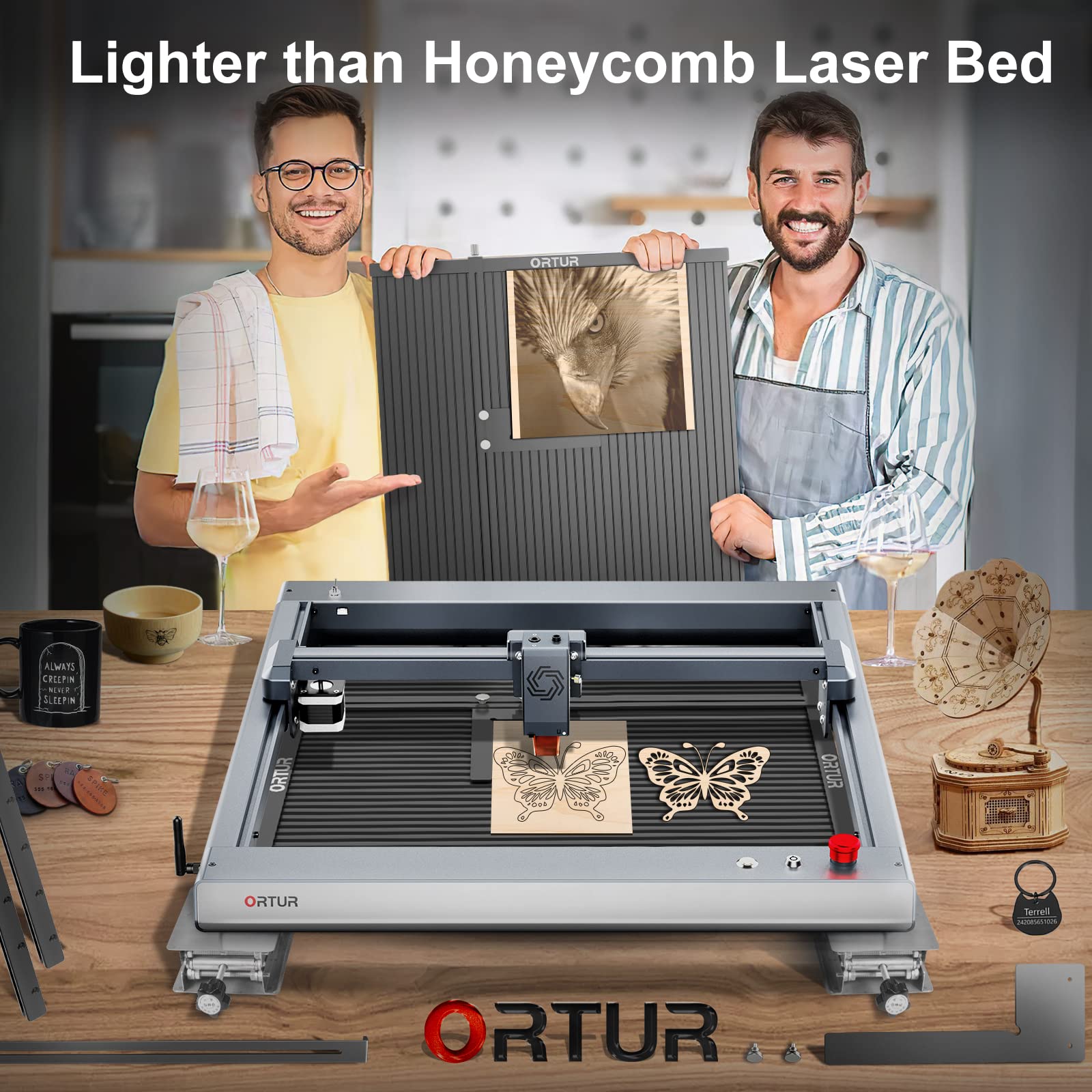 Ortur Laser Engraving Platform, DIY Design Aluminum Working Panel 15.75x17.64x0.47 inch High Strength Steel for Fast Heat Dissipation and Desktop-Protecting, Compatible with Most Laser Cutter