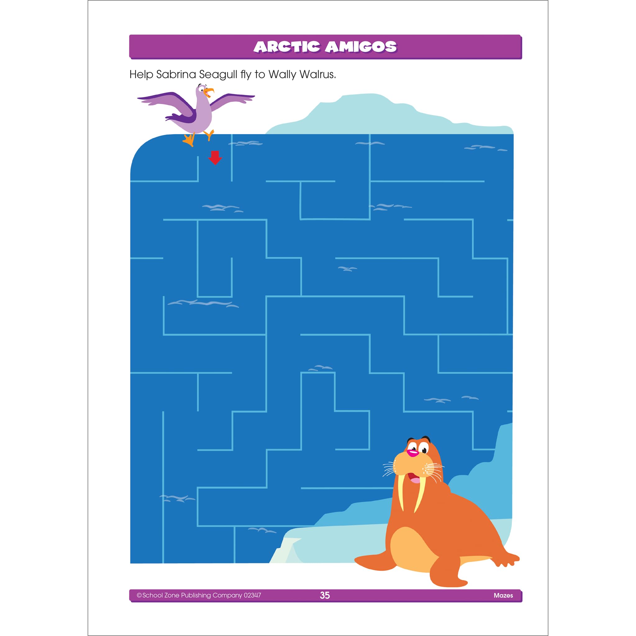 School Zone - Mazes Workbook - 64 Pages, Ages 4 to 6, Preschool, Kindergarten, Maze Puzzles, Wide Paths, Colorful Pictures, Problem-Solving, and More (School Zone Activity ZoneĀ® Workbook Series)