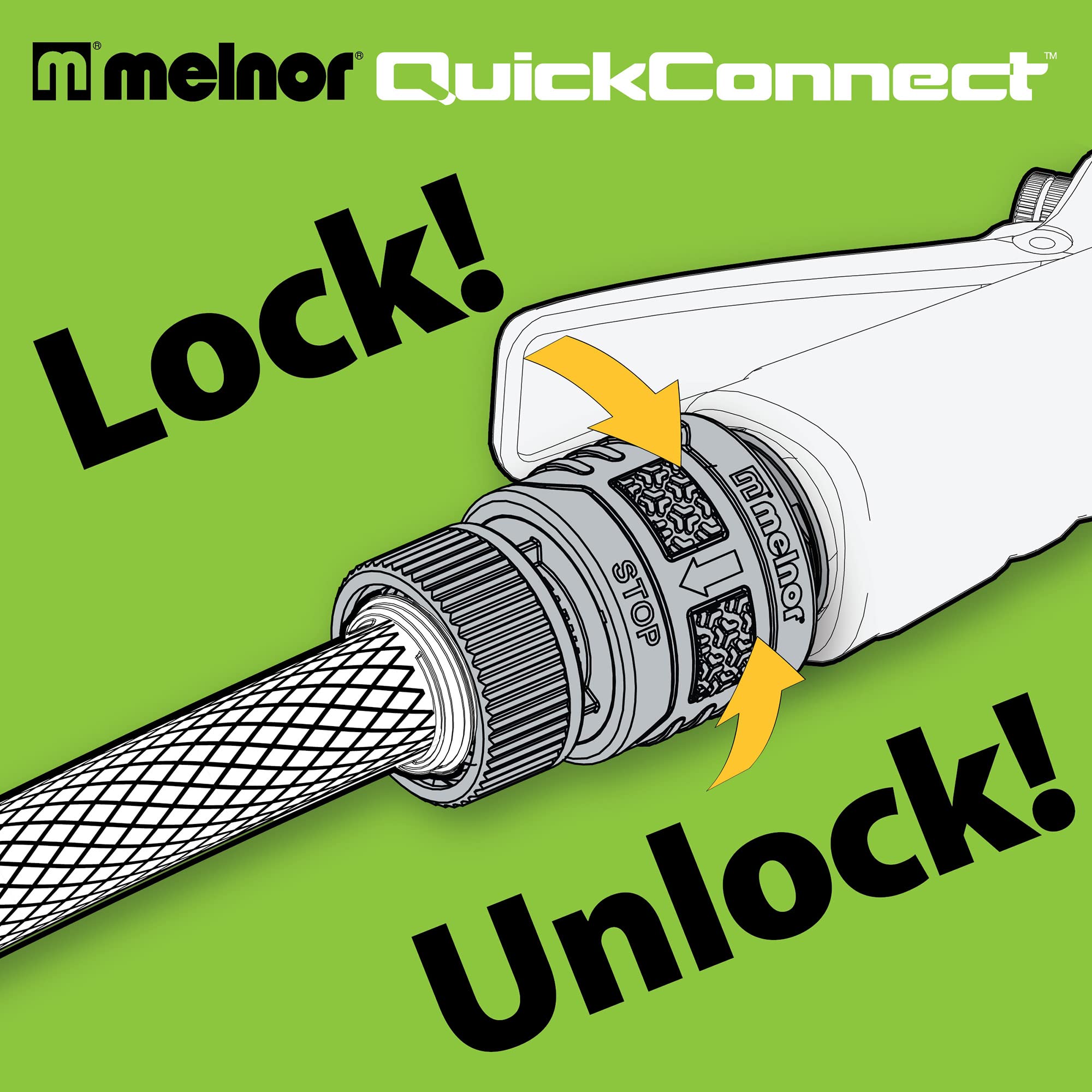 Melnor 65134AMZ 5 Piece Quick Connect Starter Set Connector Bundle, Yellow, Black, Grey