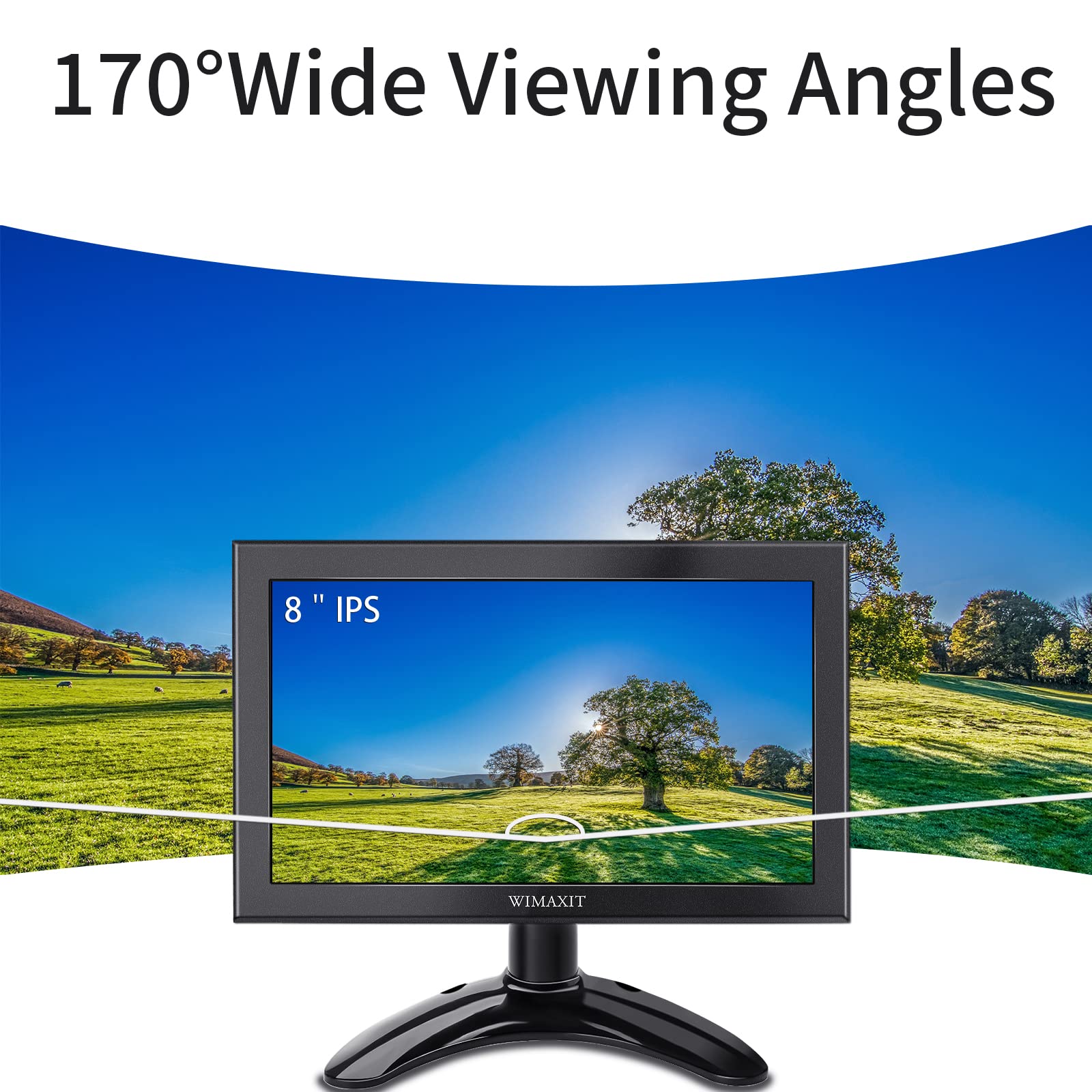 WIMAXIT 8 Inch HDMI VGA Security Monitor 95% sRGB 690nit Display with VESA Mount for CCTV DVR Office & Home Camera System Surveillance,Game Console,Raspberry Pi,Laptop