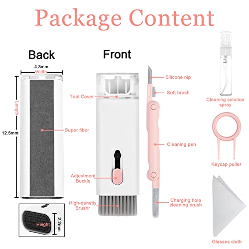 walrfid Laptop Keyboard Earbud Screen Cleaner Sprayer Kit for Airpods Pro MacBook iPad iPhone iPod, Electronics Airpod Cleaning Pen Brush Tool for PC TV Phone Computer - 5ml Screens Cleaners Spray