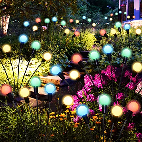 edsly Solar Garden Lights, New Upgraded Solar Firefly Lights Outdoor Waterproof, 8LED Solar Outdoor Lights Decorative, Multi-Color Solar Swaying Lights Starburst Lights for Yard Patio Pathway