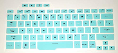BingoBuy US Layout Keyboard Protector Cover Skin Compatible with Asus ROG Zephyrus G14 GA401 GA401IV GA401IH GA401QM GA401IU with BingoBuy Card Case (Tiffany Blue)