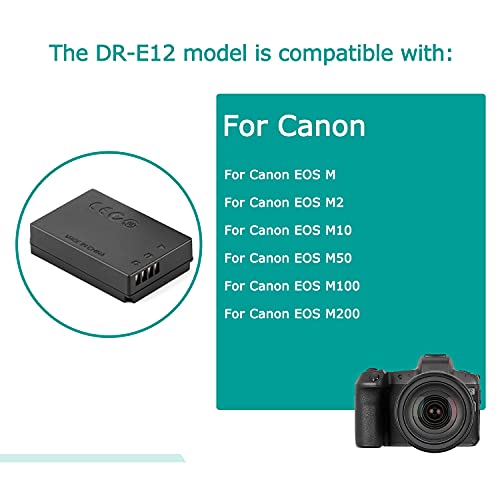 Raeisusp 5-8.4V USB Drive Cable ACK-E12 Power Supply + DR-E12 DC Coupler LP-E12 Dummy Battery DC Grip + 5V 3AMP USB Adapter Kit for Canon EOS M EOS M2 M10 M50 M100 M200