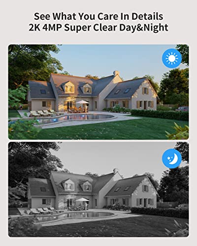 P Panoraxy 2.5K 4MP Solar Security Camera Wireless Outdoor 360°View 2.4G WiFi Home PTZ Camera, Color Night Vision Battery Powered, Motion&Human Detect, Pan Tile, Works with Alexa & Google Assistant