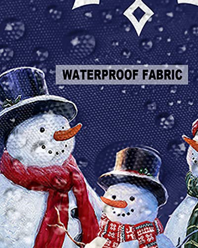 Outdoor Throw Pillow Covers Waterproof Pillow Cases 20x12In,Snowman Family Christmas Tree Snowflake Decorative Pillow Covers Cushion Cases for Couch Sofa Patio Garden,2 Pack Winter Snow Night