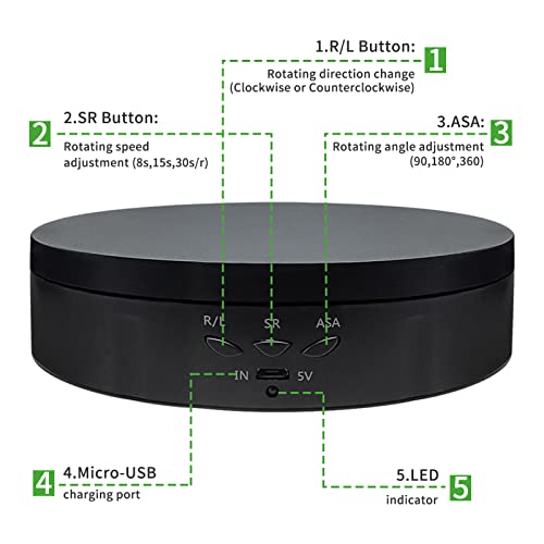 3 in 1 Motorized Rotating Display Stand with 5.74/7.08/8.66 inch Replacement Cover, 360 Degree Turner Cup Rotating Display Stand for Photography Products and Video Show,Max Load 22Lbs