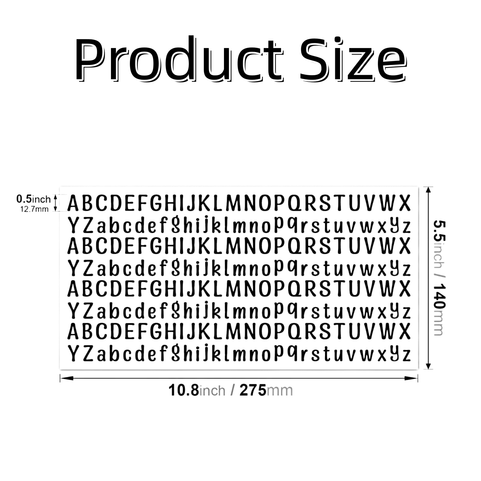 2080 Pieces 10 Sheets Letter Stickers, self-Adhesive Vinyl Waterproof Mailbox Stickers, Mailbox, Windows, Doors, Signs, Address, Enterprise (0.5 inch) (Black no Numbers)