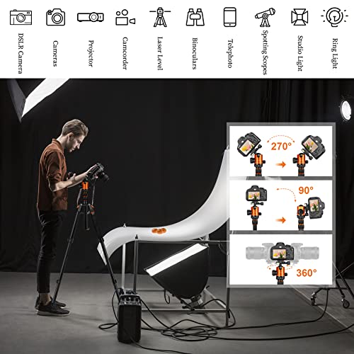 Tripod for Camera, 81" Camera Tripod Stand, 83 inches DSLR Tripods & Monopods, Heavy Duty Travel Tripod for Binoculars Laser Level Spotting Scope Telescope, Professional Complete Tripod Units