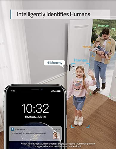 eufy Security 2K Indoor Cam, Plug-in Security Indoor Camera with Wi-Fi, IP Camera,Human and Pet AI, Works with Voice Assistants, Night Vision, Two-Way Audio, HomeBase Not Required (Renewed)