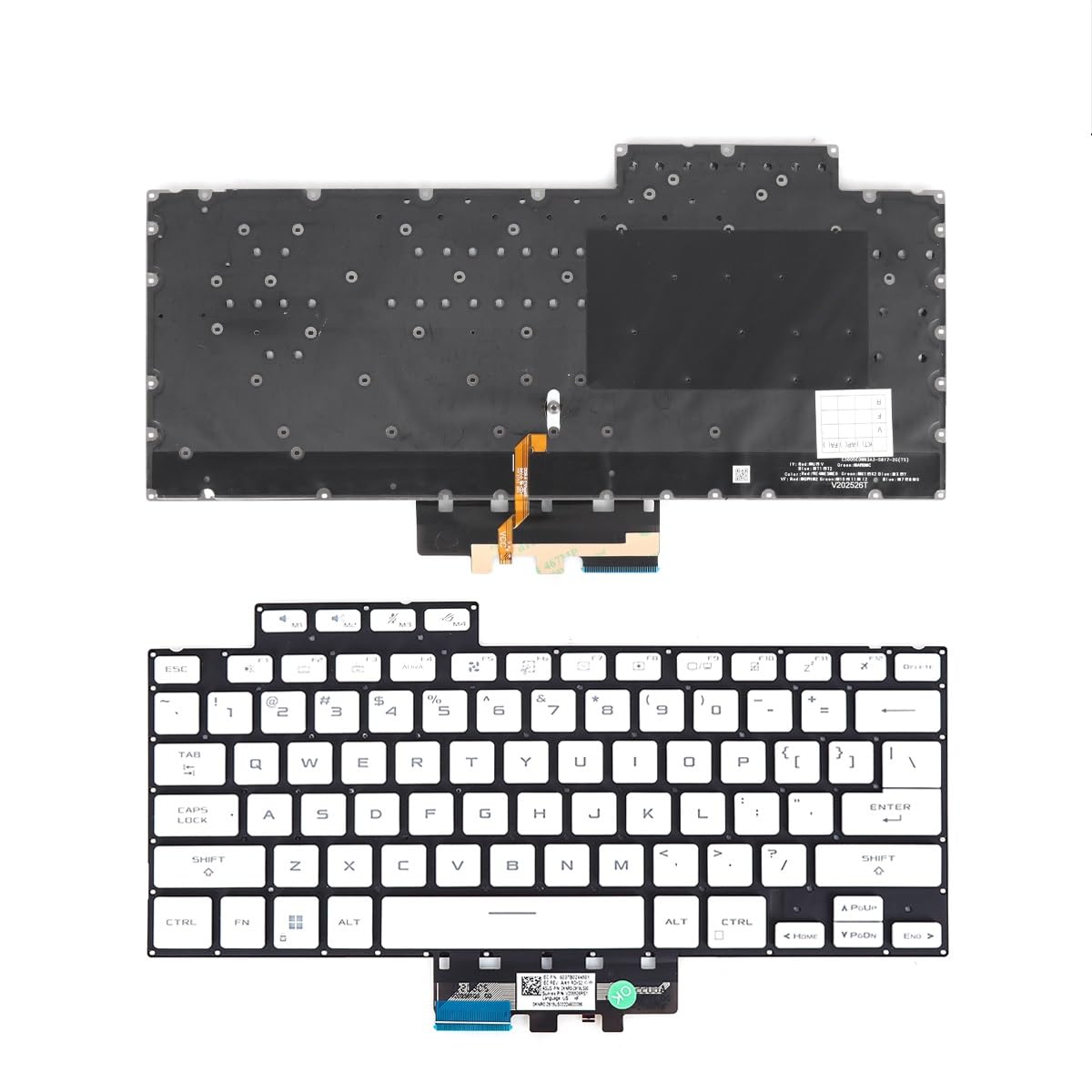 GZMWON Laptop Replacement US Keyboard Compatible with ASUS ROG Zephyrus G14 2022(GA402) GA402RJ GA402RK White(Backlit WIN8)