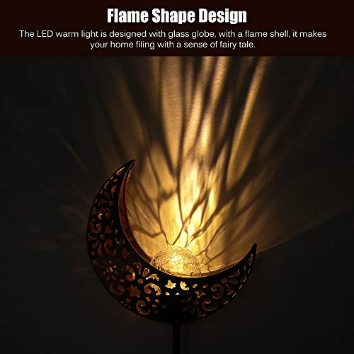 Solar Lights Garden, Outdoor Crackle Glass Globe Stake Lights, Garden Decor Solar Moon Lantern Decor Waterproof for Walkway Backyard Patio Lawn