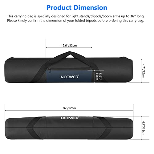 Neewer® 36"x5"x5" / 92cmX12cmX12cm Heavy Duty Photographic Tripod Carrying Case with Strap for Light Stands, Boom Stand, Tripod