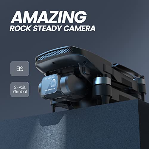 Holy Stone GPS Drone for Adults with Rock Steady Camera 4K Photo 2-axis Gimbal,HS360 FPV Quadcopter for Beginners,Brushless Motor,Long Range,5GHz Wifi,Follow Me,Auto Return Home,with 3 Batteries