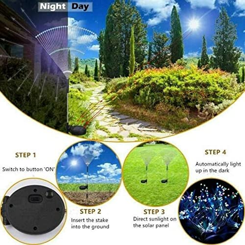 Onlyliua Solar Decoration Lights, Garden Pile Lights, 90 LED Sparklers String Lights for Yard P𝚊thw𝚊y Decorations Valentines Day Decor(Shape Can Be Changed Manually)