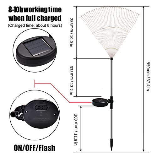 Onlyliua Solar Decoration Lights, Garden Pile Lights, 90 LED Sparklers String Lights for Yard P𝚊thw𝚊y Decorations Valentines Day Decor(Shape Can Be Changed Manually)