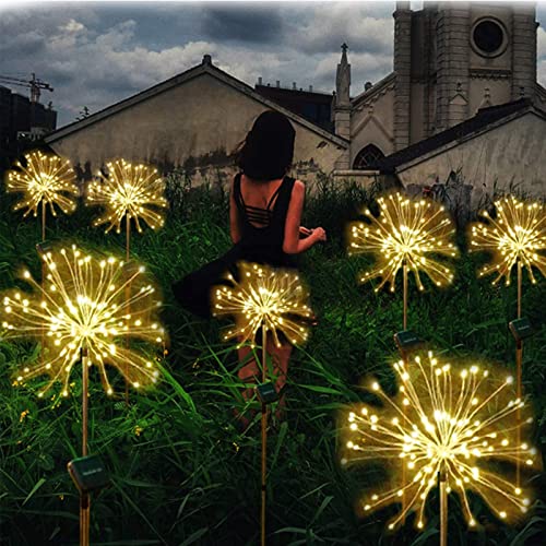 Onlyliua Solar Decoration Lights, Garden Pile Lights, 90 LED Sparklers String Lights for Yard P𝚊thw𝚊y Decorations Valentines Day Decor(Shape Can Be Changed Manually)
