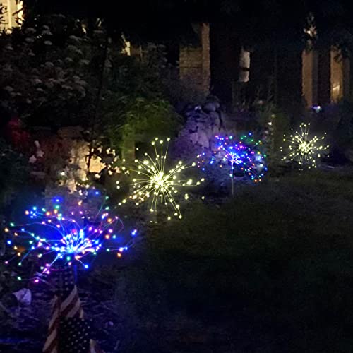 Anordsem Solar Outdoor Lights Garden Decorative-Waterproof Solar Watering Can with Lights and Solar Firework Lights for Yard Lawn Patio Pathway Courtyard Party Decorations Gardening Gifts