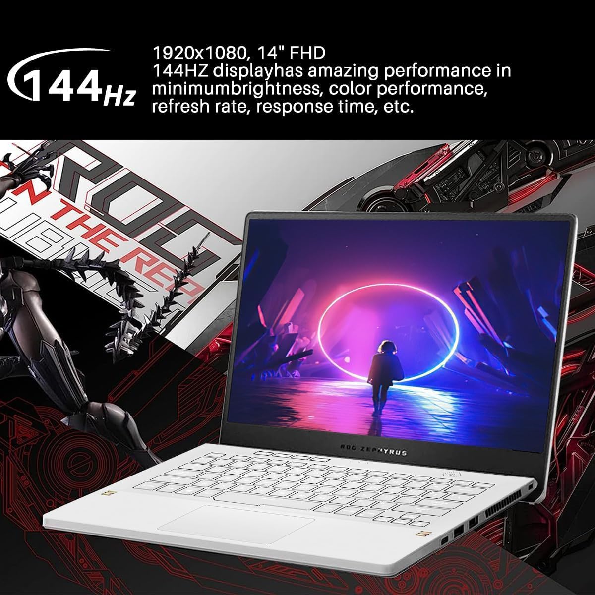 asus ROG Zephyrus Gaming Laptop, 14" FHD 144HZ Display, AMD Ryzen 7 5800HS(Up to 4.4 GHz), NVIDIA GeForce RTX 3060 Graphics, 16GB RAM, 1TB SSD, Bluetooth, WiFi 6, Windows 11 Home
