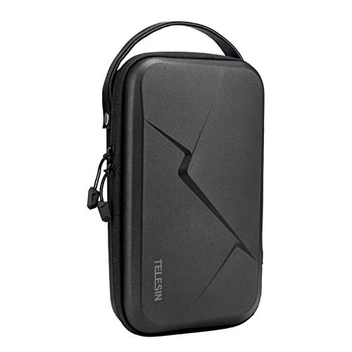 TELESIN Carry Case for GoPro Max Mini Hero 11 10 9 8 7 6 5 4 3, DJI Osmo Pocket Action 2 3, Insta360 X2 X3, Digital Camera, Hard Protective Travel Bag for Selfie Stick Strap Mount Accessories