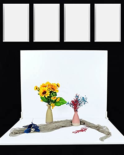 32x24in Photo Backdrop Boards for Food Photography Double Sided White Flat Lay Backdrops for Product Photography