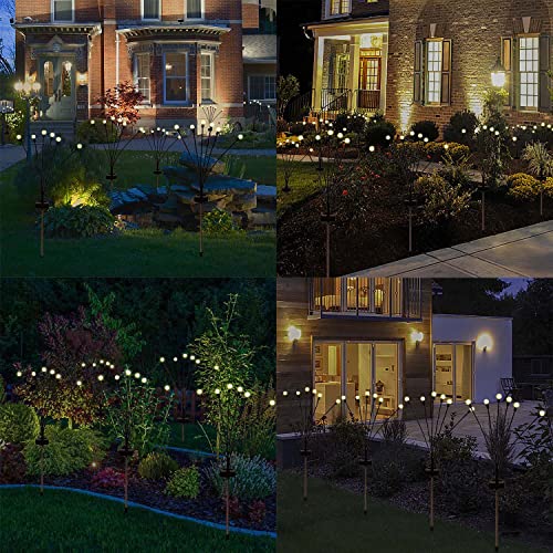 ZFNN Solar Garden Lights – 4 Pack 24 LEDs Solar Firefly Lights, Starburst Swaying Lights, Outdoor Waterproof Garden Decorations for Yard Patio Pathway Lawn Mother's Day Difts