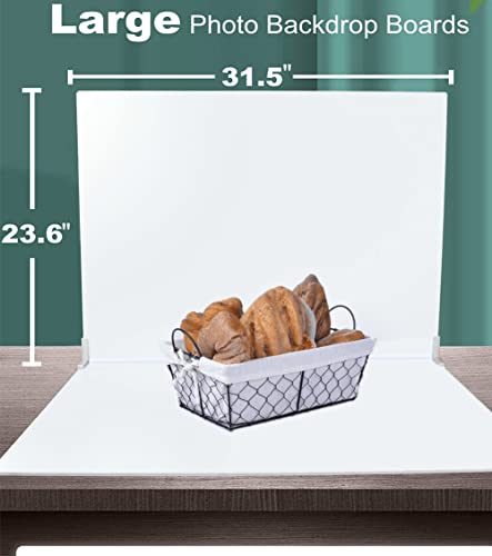 32x24in Photo Backdrop Boards for Food Photography Double Sided White Flat Lay Backdrops for Product Photography