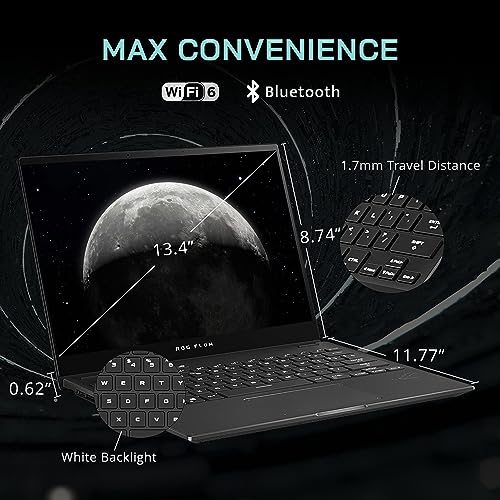 Asus ROG Flow Touchscreen Laptop, 13.4'' WUXGA 1920x1200 Display, AMD Ryzen 7 6800HS, 16GB LPDDR5 RAM, 1TB SSD, NVIDIA GeForce RTX 3050, Backlit Keyboard, Win 11 Pro, Black, 32GB USB Card