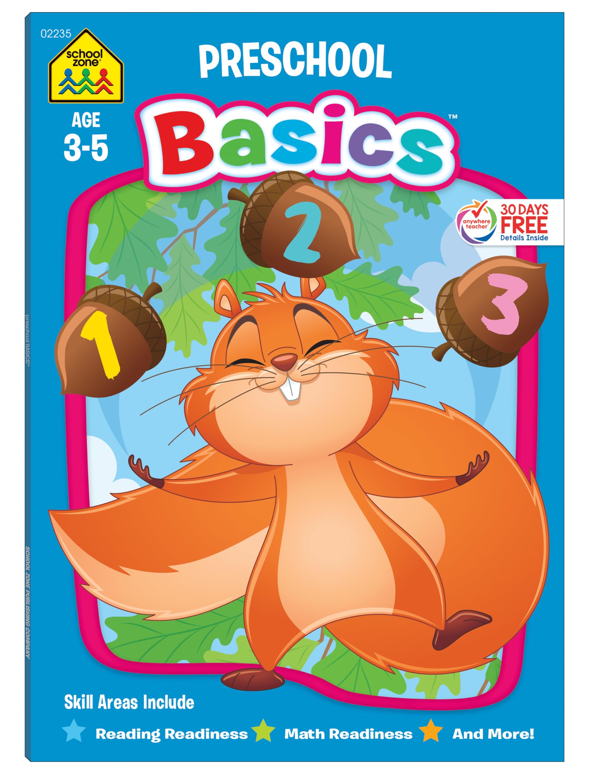 School Zone - Preschool Basics Workbook - 64 Pages, Ages 3 to 5, Colors, Numbers, Counting, Matching, Classifying, Beginning Sounds, and More (School Zone Basics Workbook Series)
