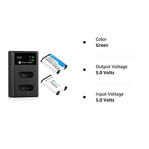 FirstPower NP-BX1 Battery 2-Pack and USB Dual Charger for Sony ZV-1 Sony Cyber-Shot DSC-RX100,DSC-RX100 II,DSC-RX100M II,DSC-RX100 III,DSC-RX100 IV,DSC-RX100 V/VII and Other Models