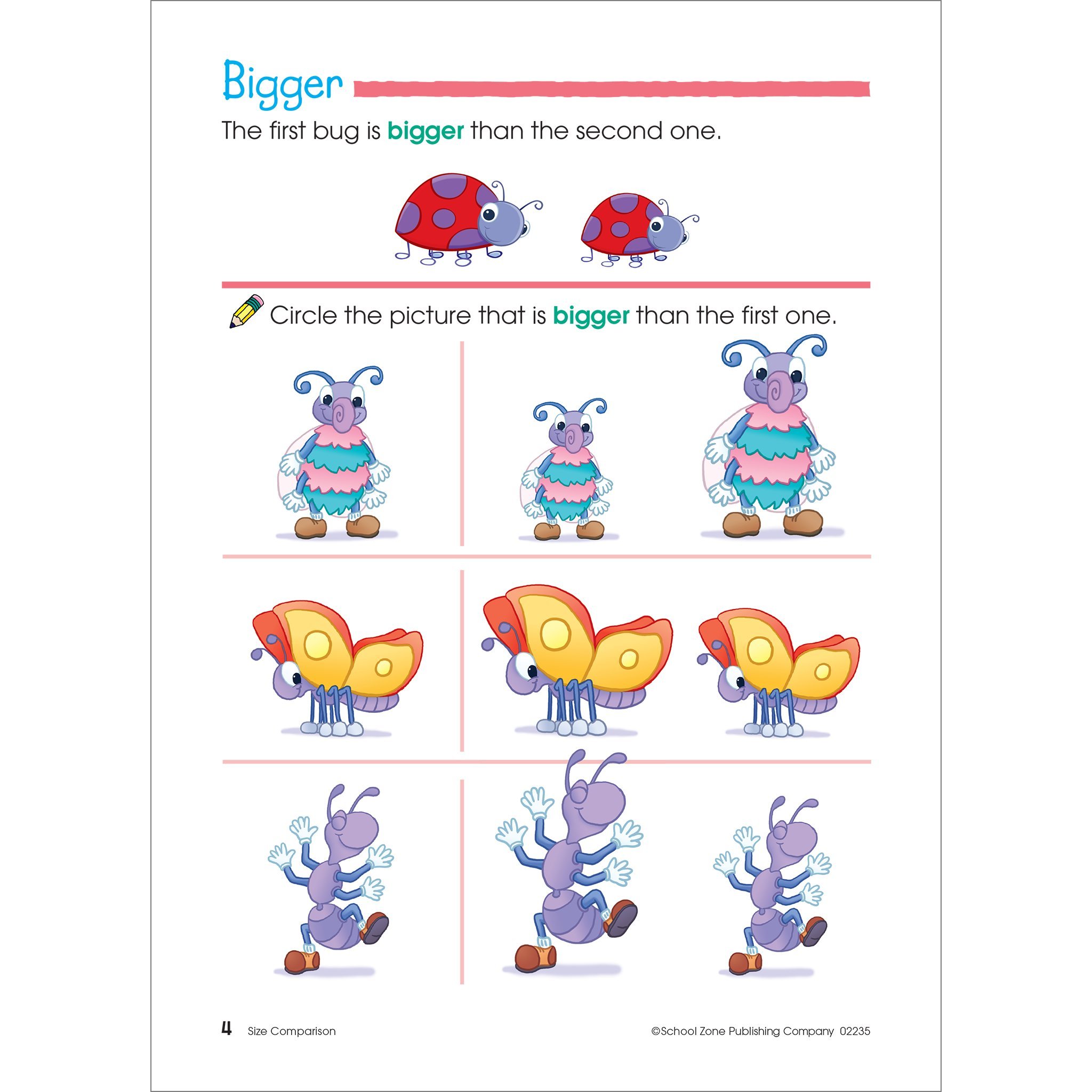 School Zone - Preschool Basics Workbook - 64 Pages, Ages 3 to 5, Colors, Numbers, Counting, Matching, Classifying, Beginning Sounds, and More (School Zone Basics Workbook Series)