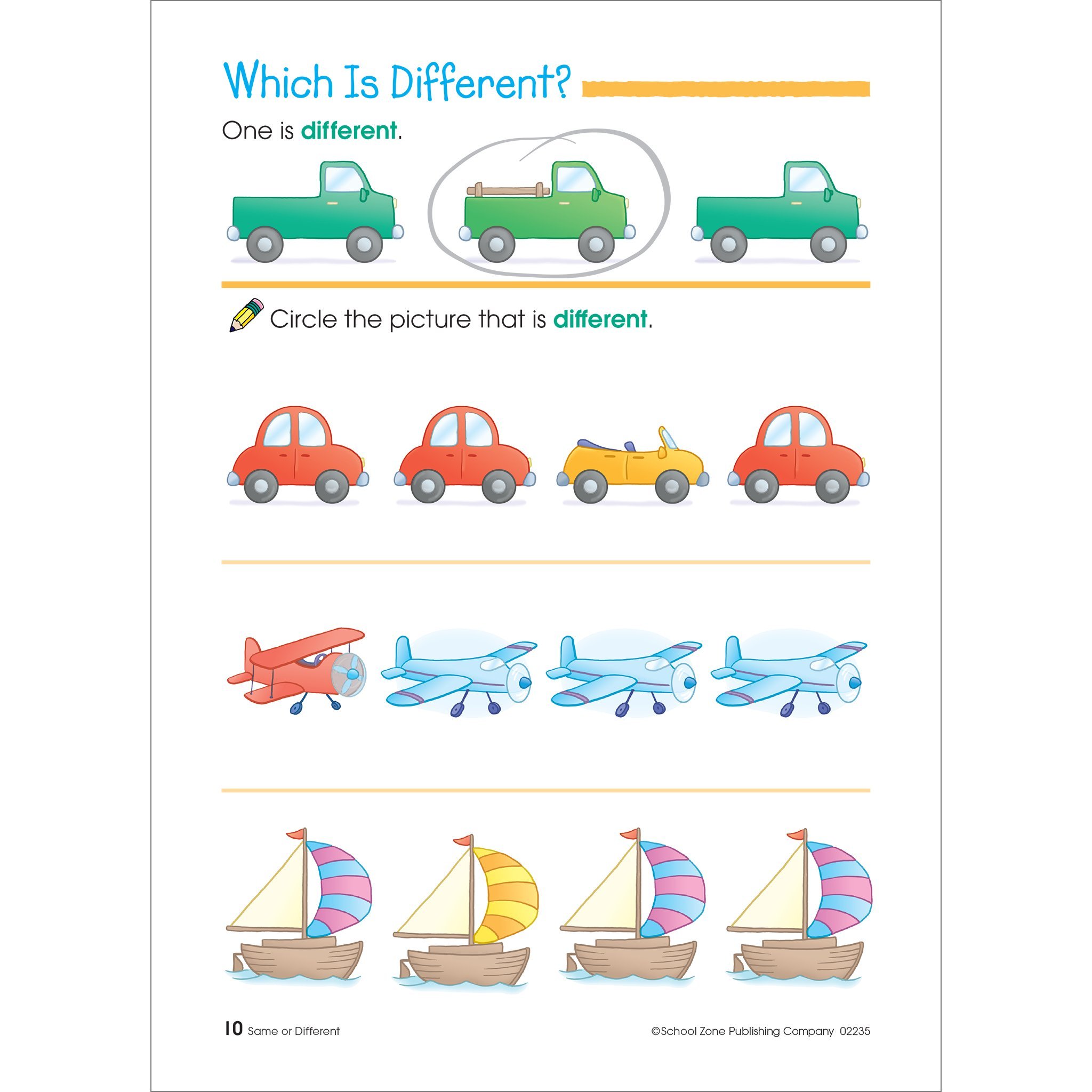 School Zone - Preschool Basics Workbook - 64 Pages, Ages 3 to 5, Colors, Numbers, Counting, Matching, Classifying, Beginning Sounds, and More (School Zone Basics Workbook Series)