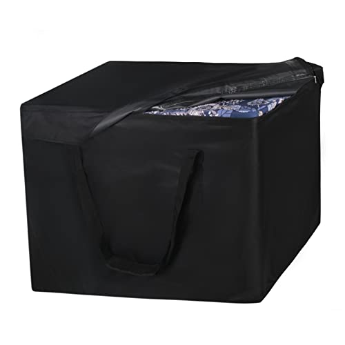 NettyPro Patio Cushion Storage Bags 32 x 32 x 24 inch Water-Resistant Small Outdoor Bag for Cushions Heavy Duty Patio Furniture Storage Bag, Black